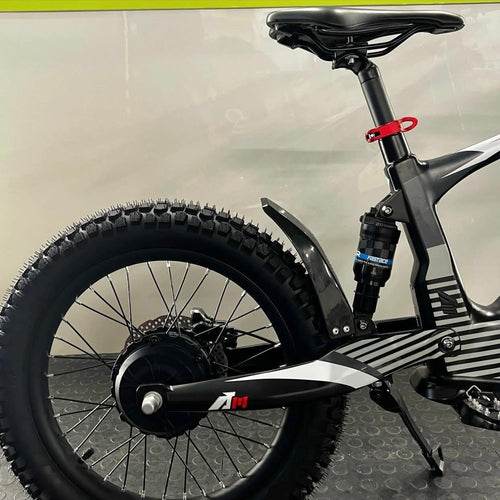 Revvi 18" Electric Kids Bike Black - In stock now – Garland Powersports